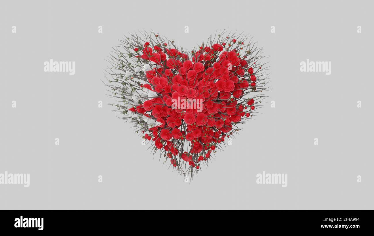 Bahrain National Day. Independence Day. Heart shape made out of flowers ...