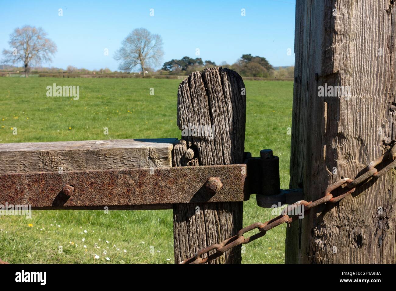 Old weathered wooden farm gate Stock Photo - Alamy