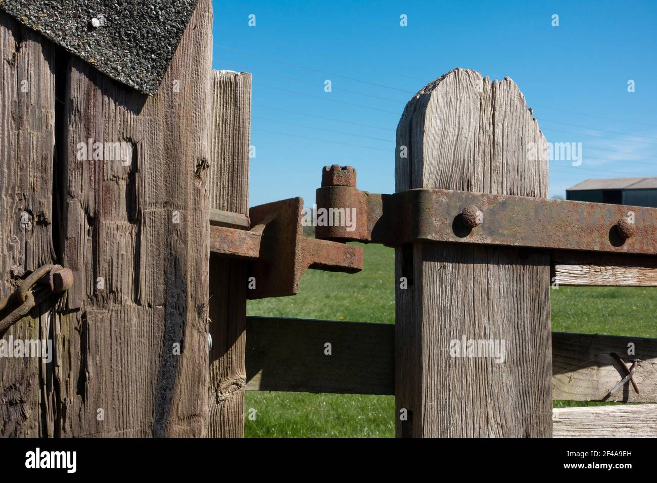 Old weathered wooden farm gate Stock Photo - Alamy