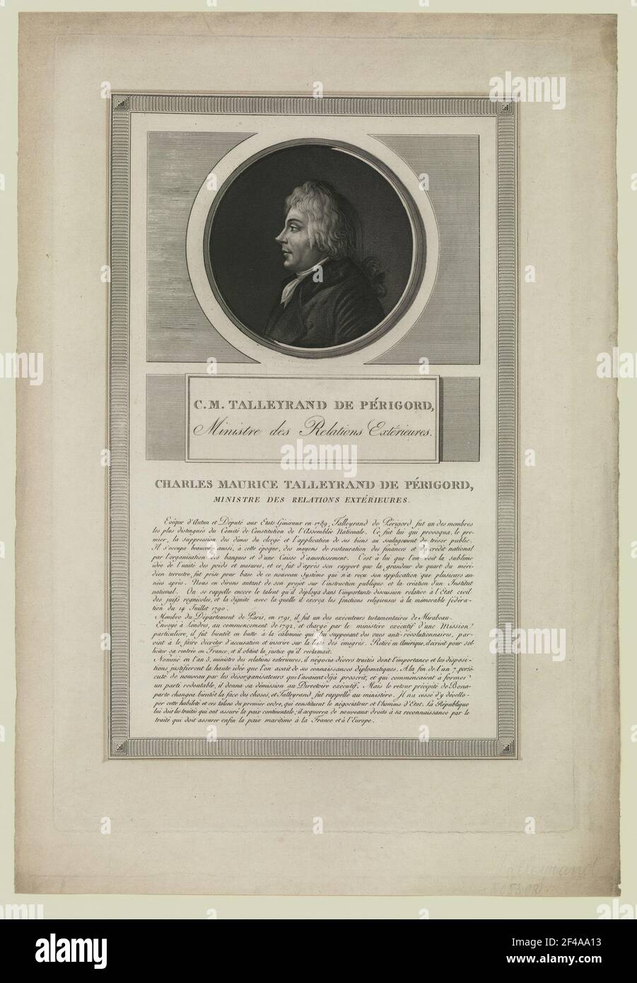 Portrait of Charles Maurice de Talleyrand-Périgord Stock Photo - Alamy