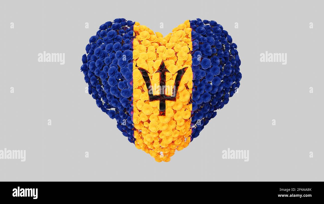 Barbados National Day. Independence Day. Heart shape made out of ...