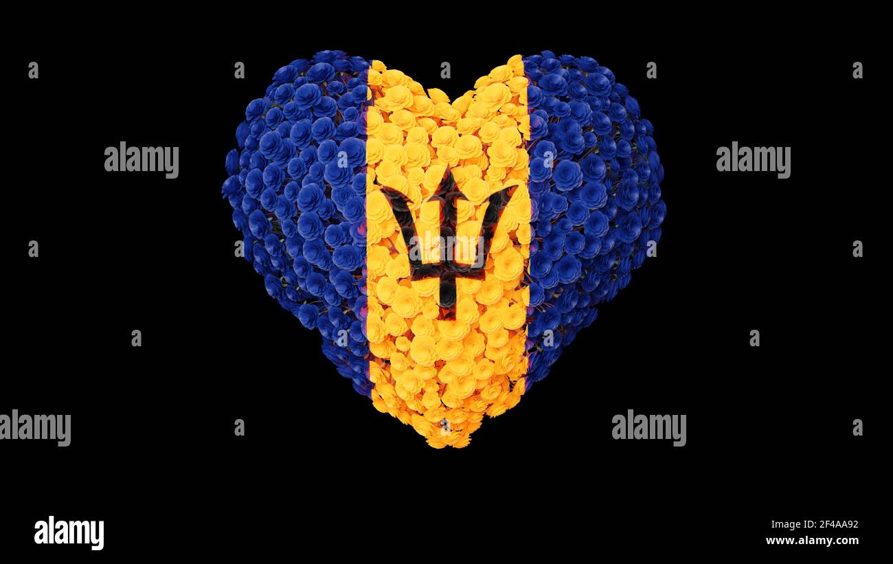 Barbados National Day. Independence Day. Heart shape made out of ...