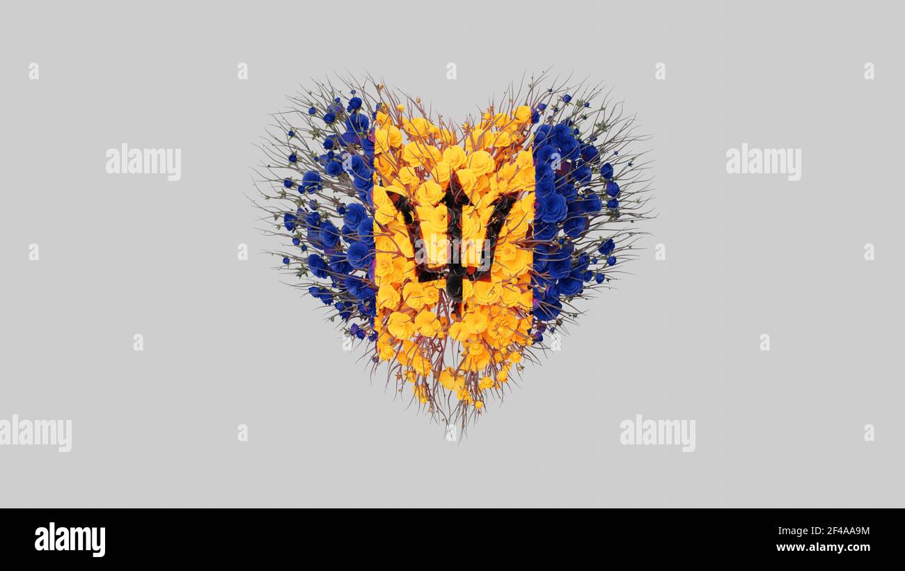 Barbados National Day. Independence Day. Heart shape made out of ...