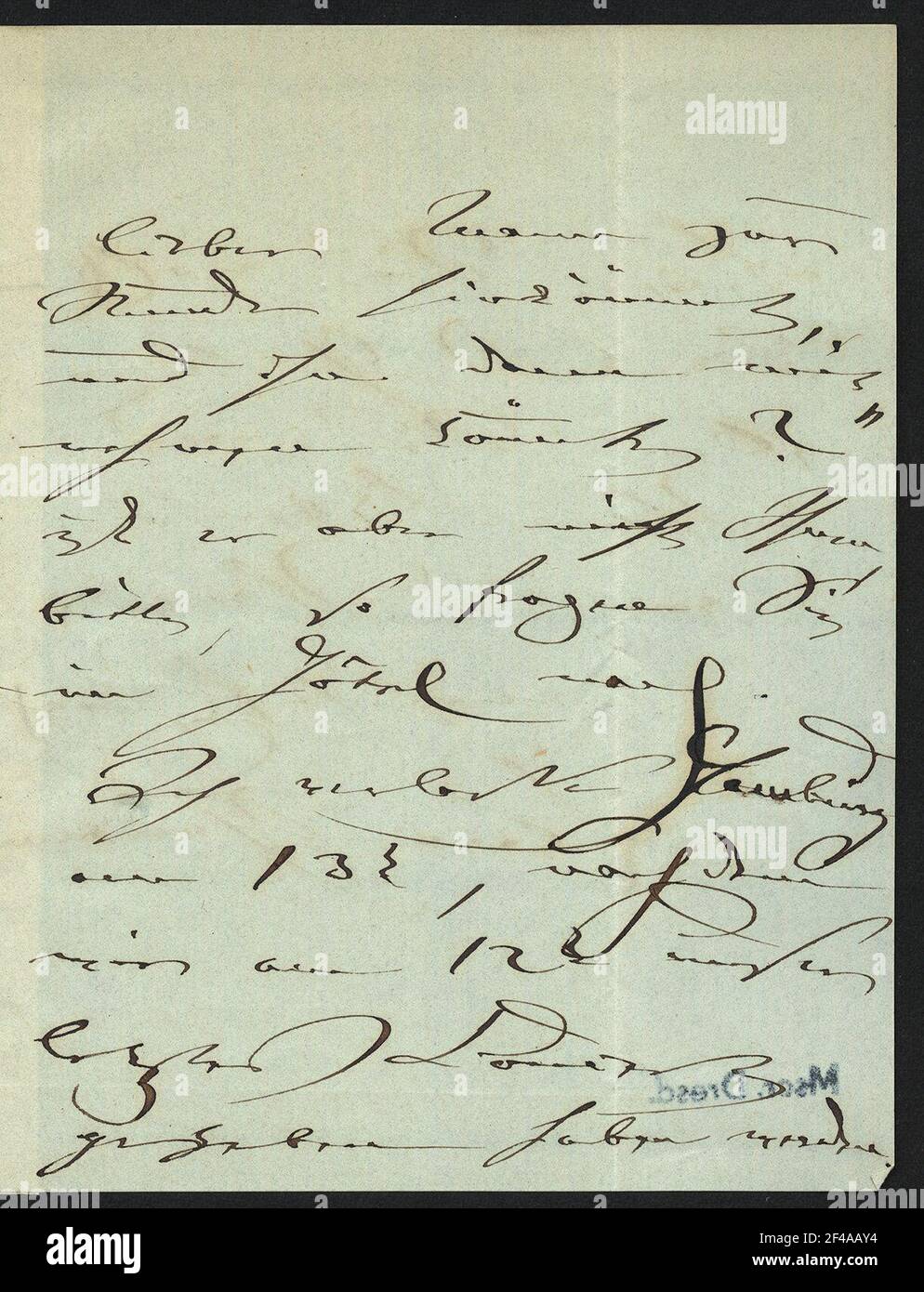 Letter from Clara Schumann to Mrs. ... Schmidt Stock Photo - Alamy