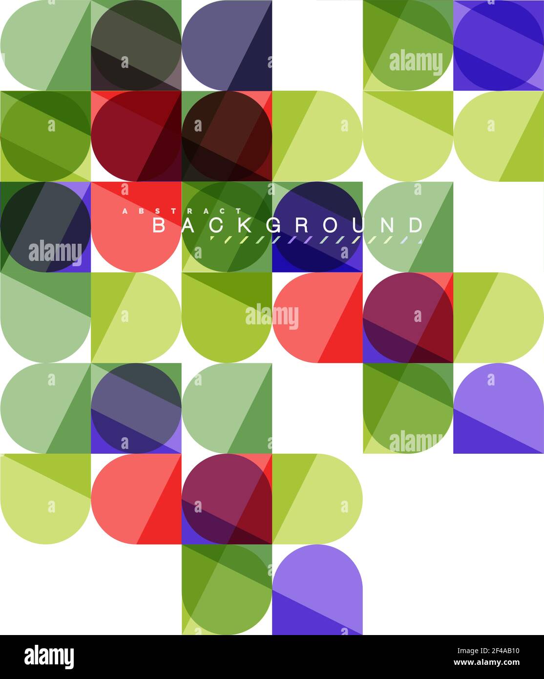 Round square geometric shapes on white, tile mosaic abstract background ...