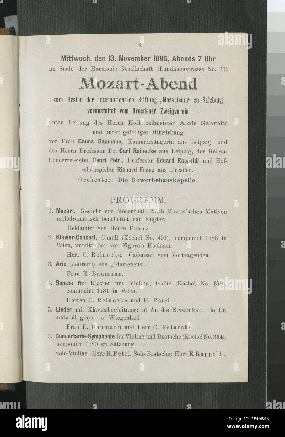 Program note of the first concert of the Mozart Association to Dresden ...