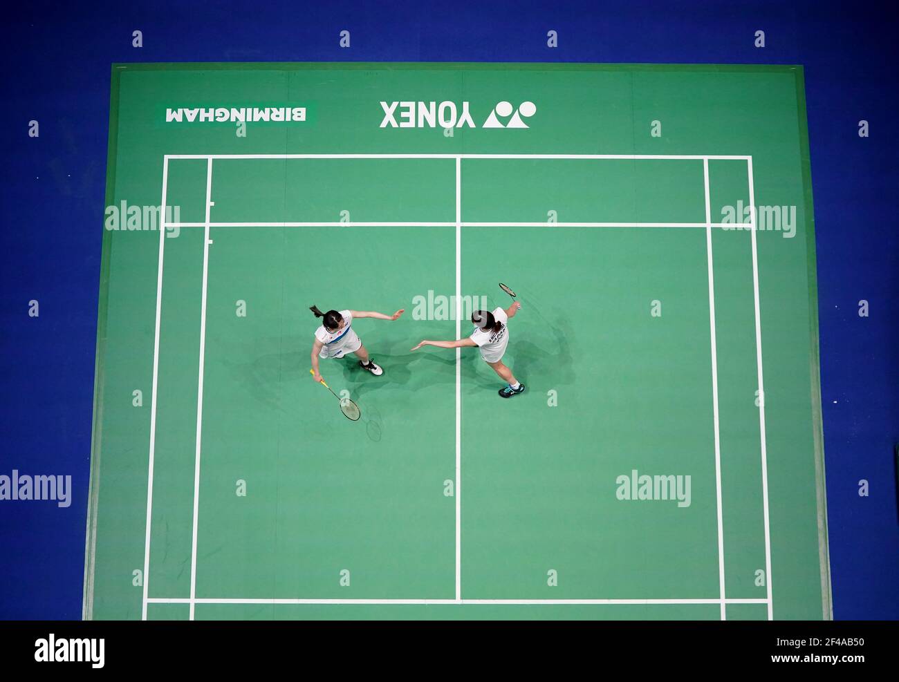 Japan's Chiharu Shida (left) and Nami Matsuyama in action during her ...