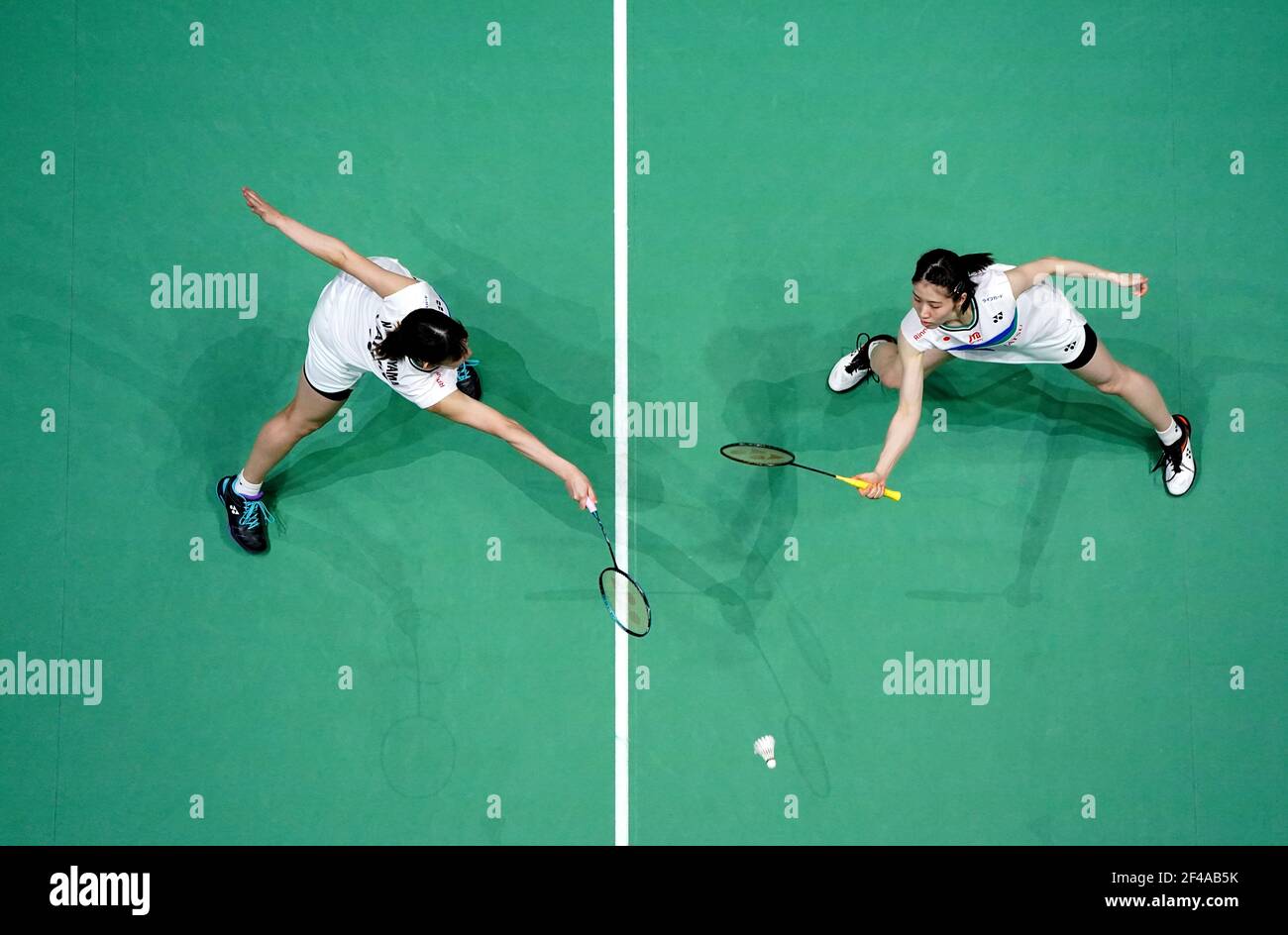Japan's Chiharu Shida (right) and Nami Matsuyama in action during her ...