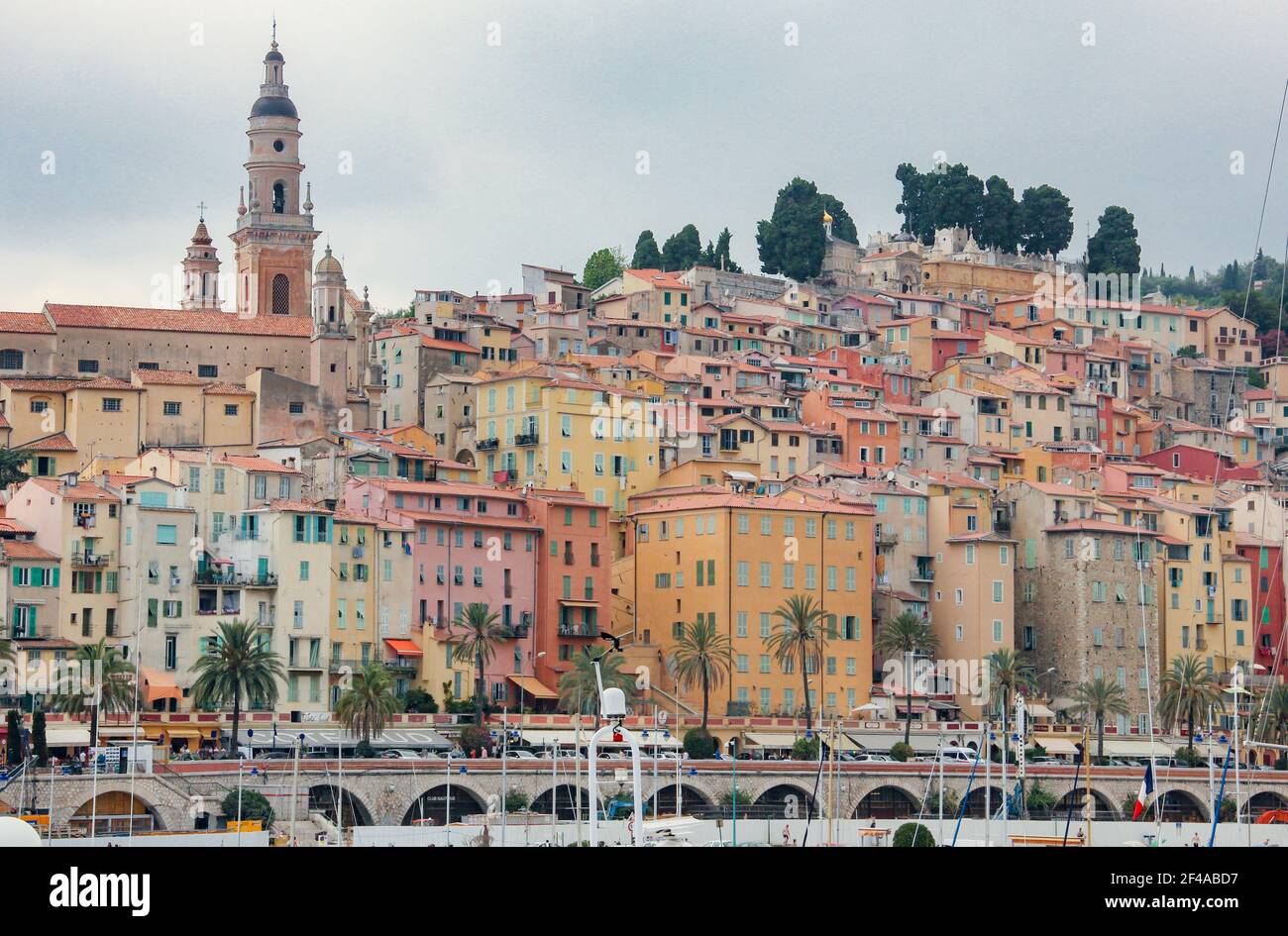 Landscape of Menton in the French riviera (France, Europe Stock Photo ...