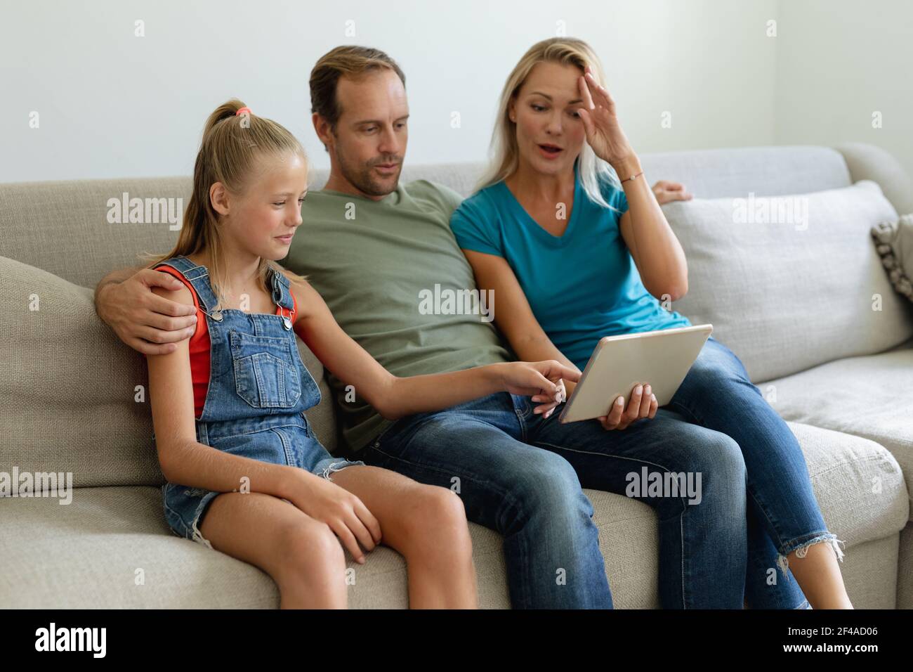 Parents little daughter talking on hi-res stock photography and images ...