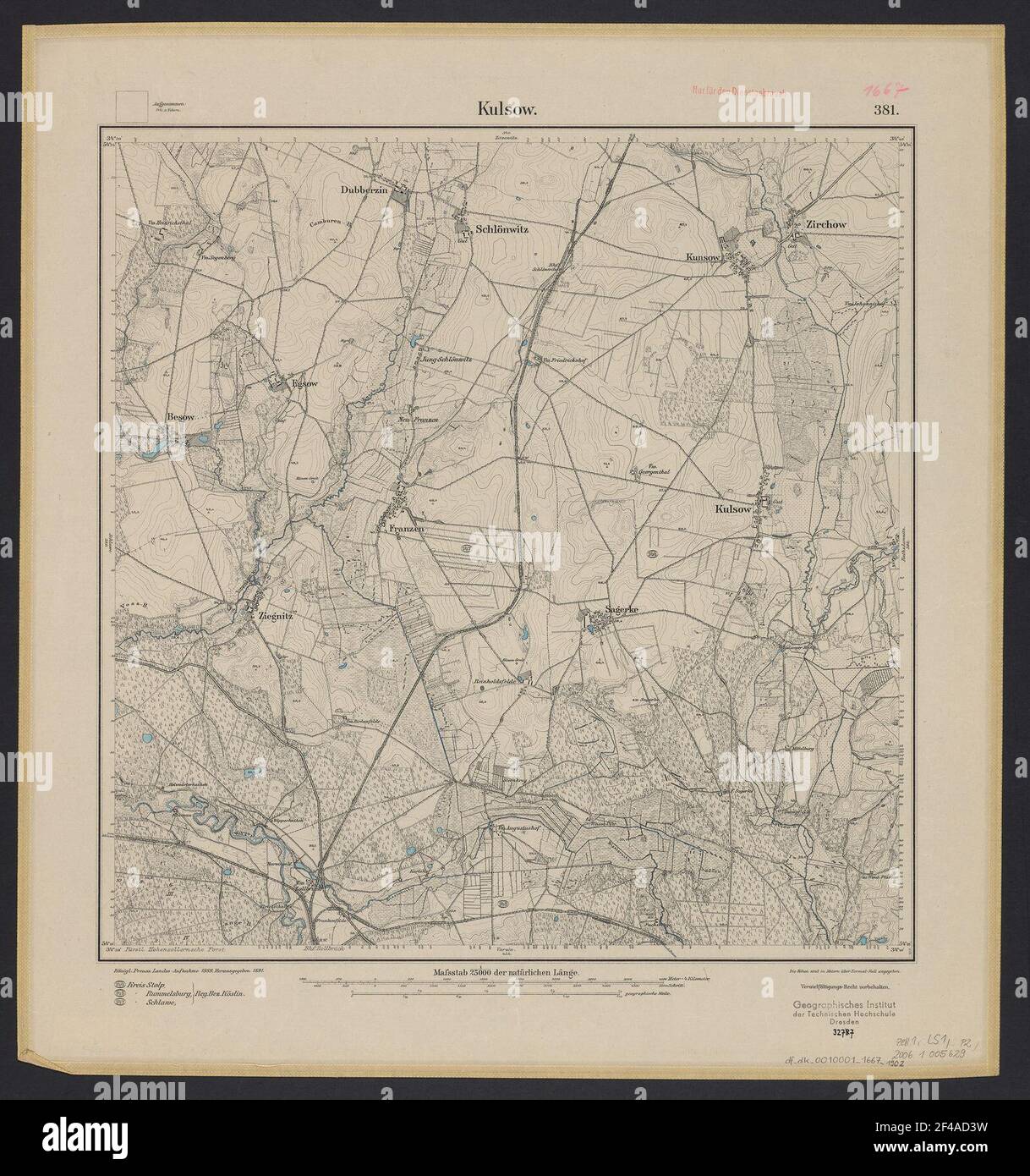 Testing table blade [1667] = 381: Kulsow, 1902 Stock Photo - Alamy