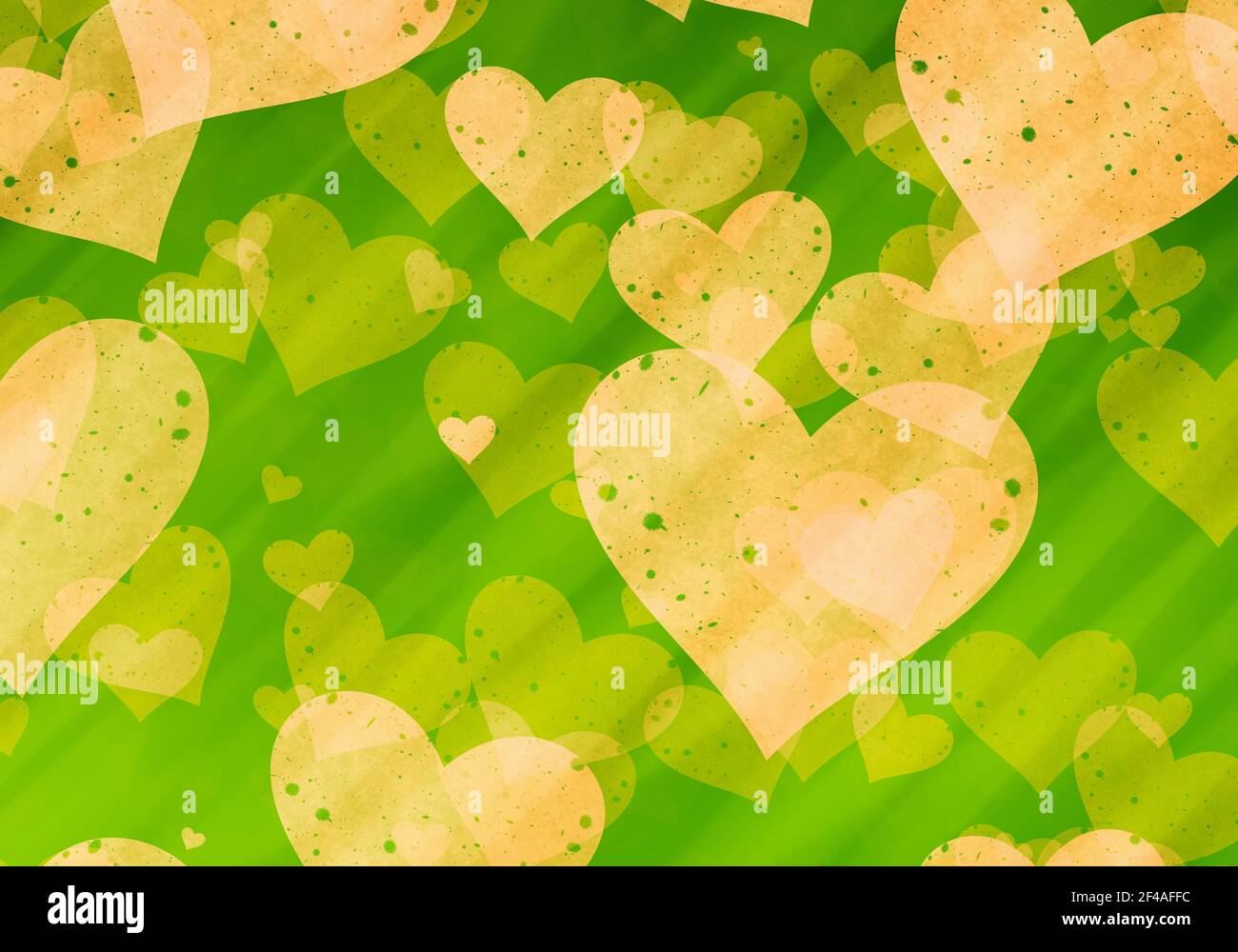Yellow And Green Heart Wallpaper