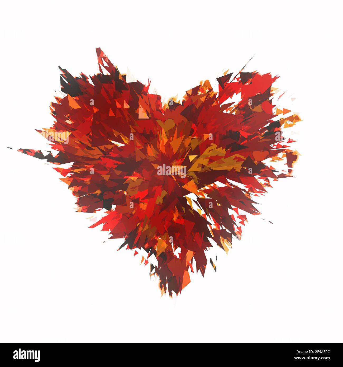 burst of broken heart on white backgrounds Stock Photo - Alamy