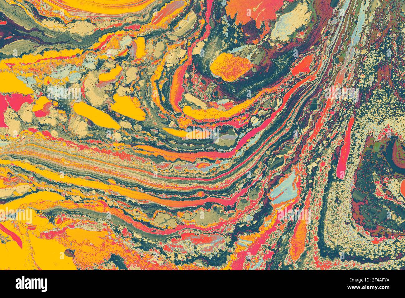 An abstract background with colorful paint splash patterns and swirly ...