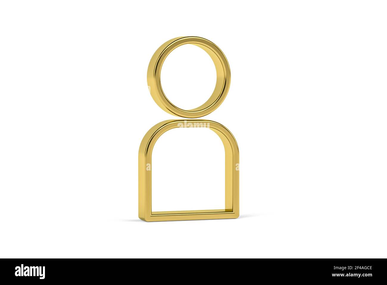 Golden 3d avatar icon isolated on white background - 3D render Stock ...
