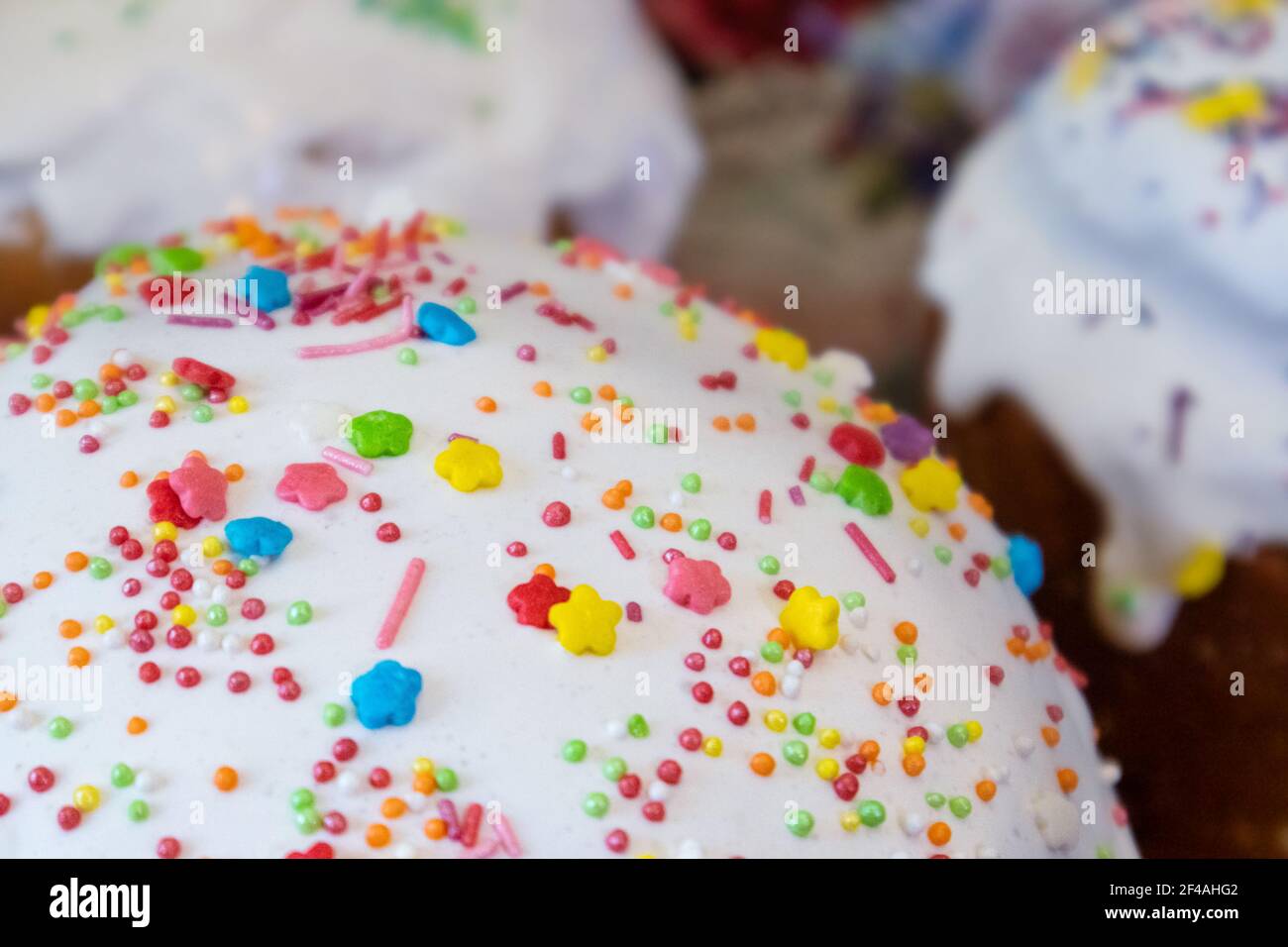 Easter spring holidays sweet bread, paska close-up composition ...