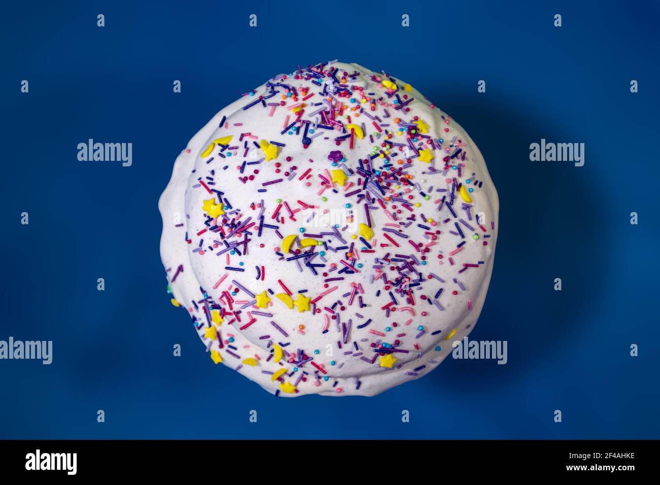 Easter holidays isolated sweet bread, paska decorated with sugar icing ...