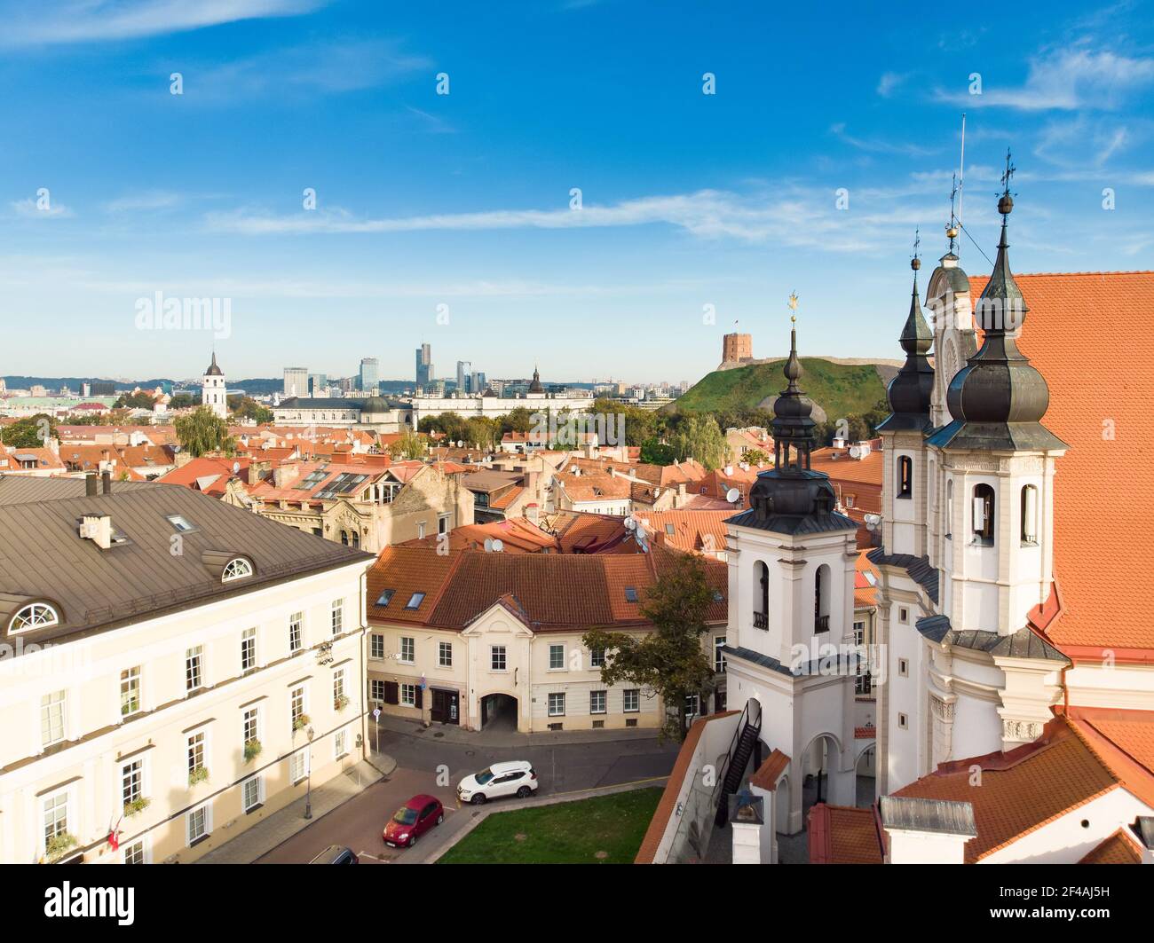 Aerial view of Vilnius Old Town, one of the largest surviving medieval ...