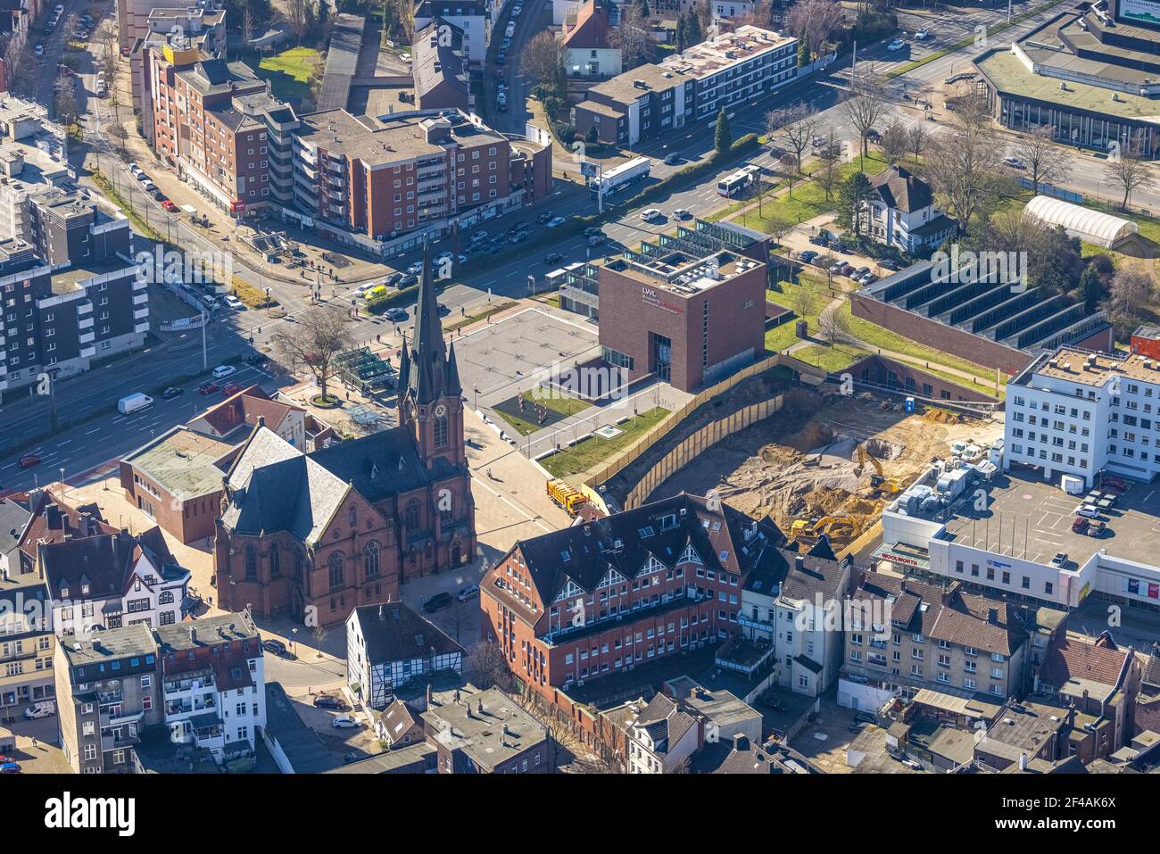 Aerial photograph, new building construction site Europagarten ...