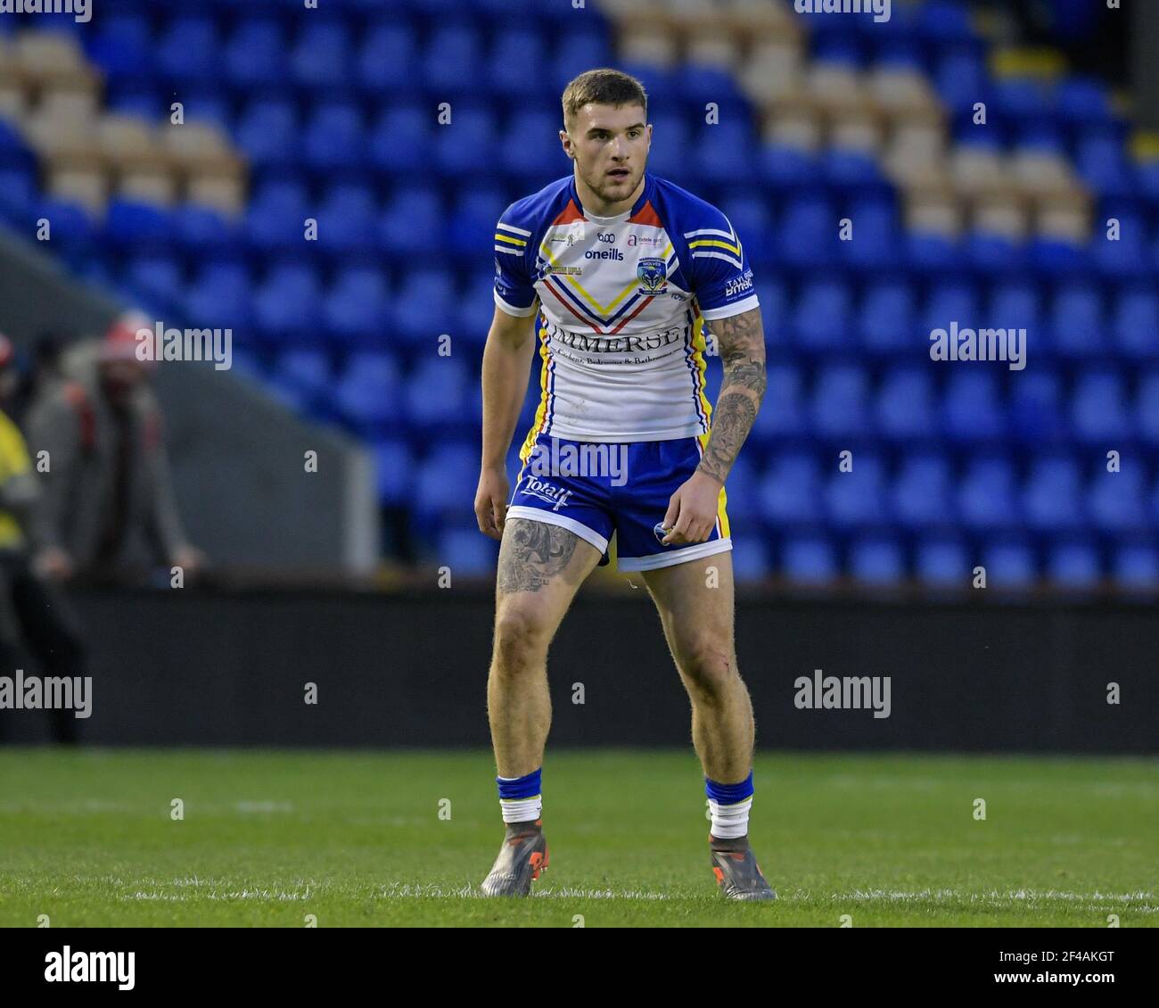 Warrington, UK. 19th Mar, 2021. Connor Wrench (27) of Warrington Wolves ...