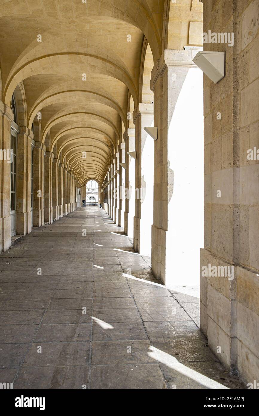 A long beautifully constructed corridor with arches Stock Photo - Alamy