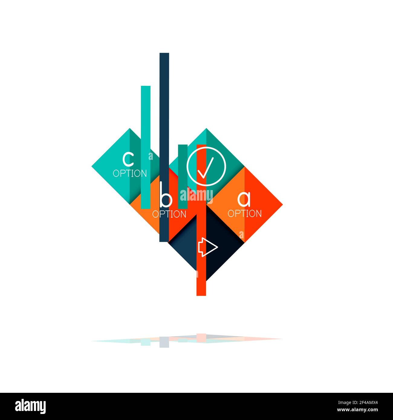 Square option infographic banner. Data and information visualization ...