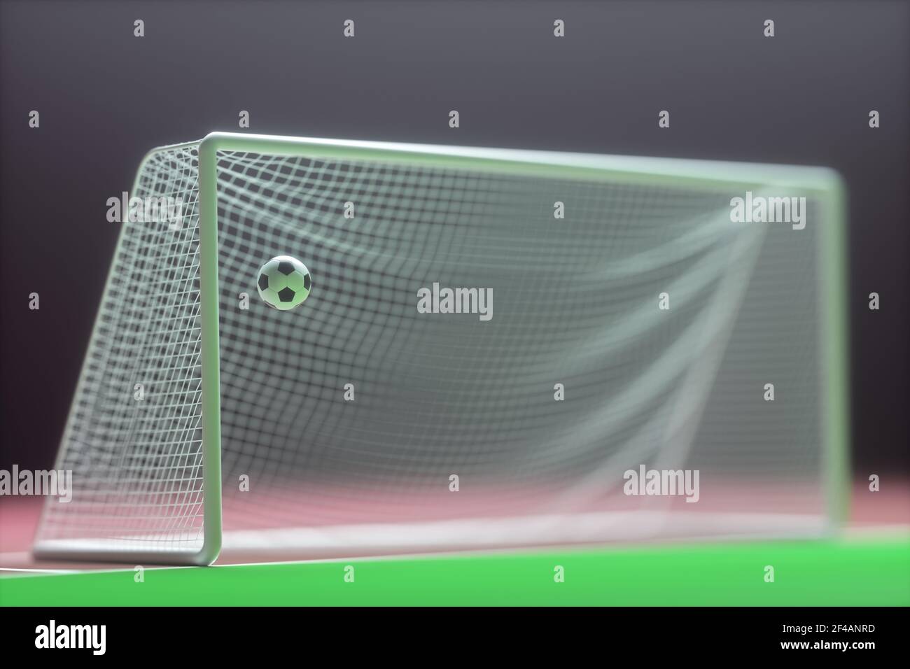 Football flying into goal, illustration Stock Photo - Alamy