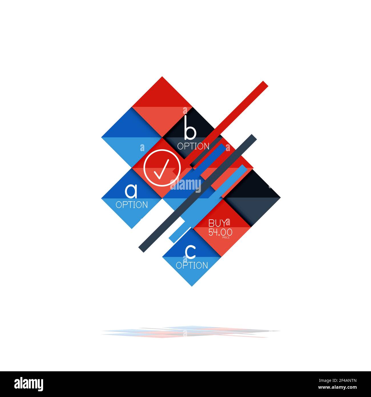 Square option infographic banner. Data and information visualization ...