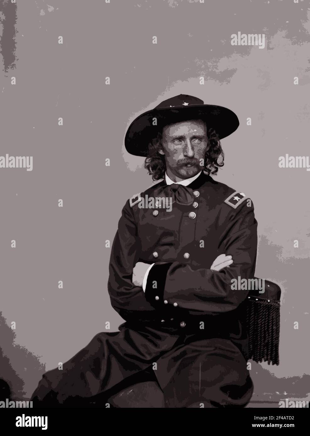 A 1885 studio photograph of Major General George Armstrong Custer ...