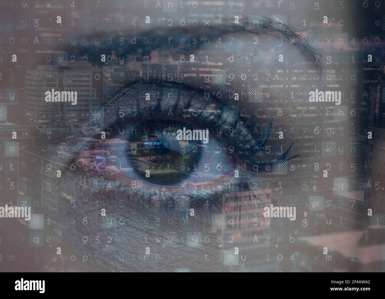 Human eye with binary code hi-res stock photography and images - Alamy