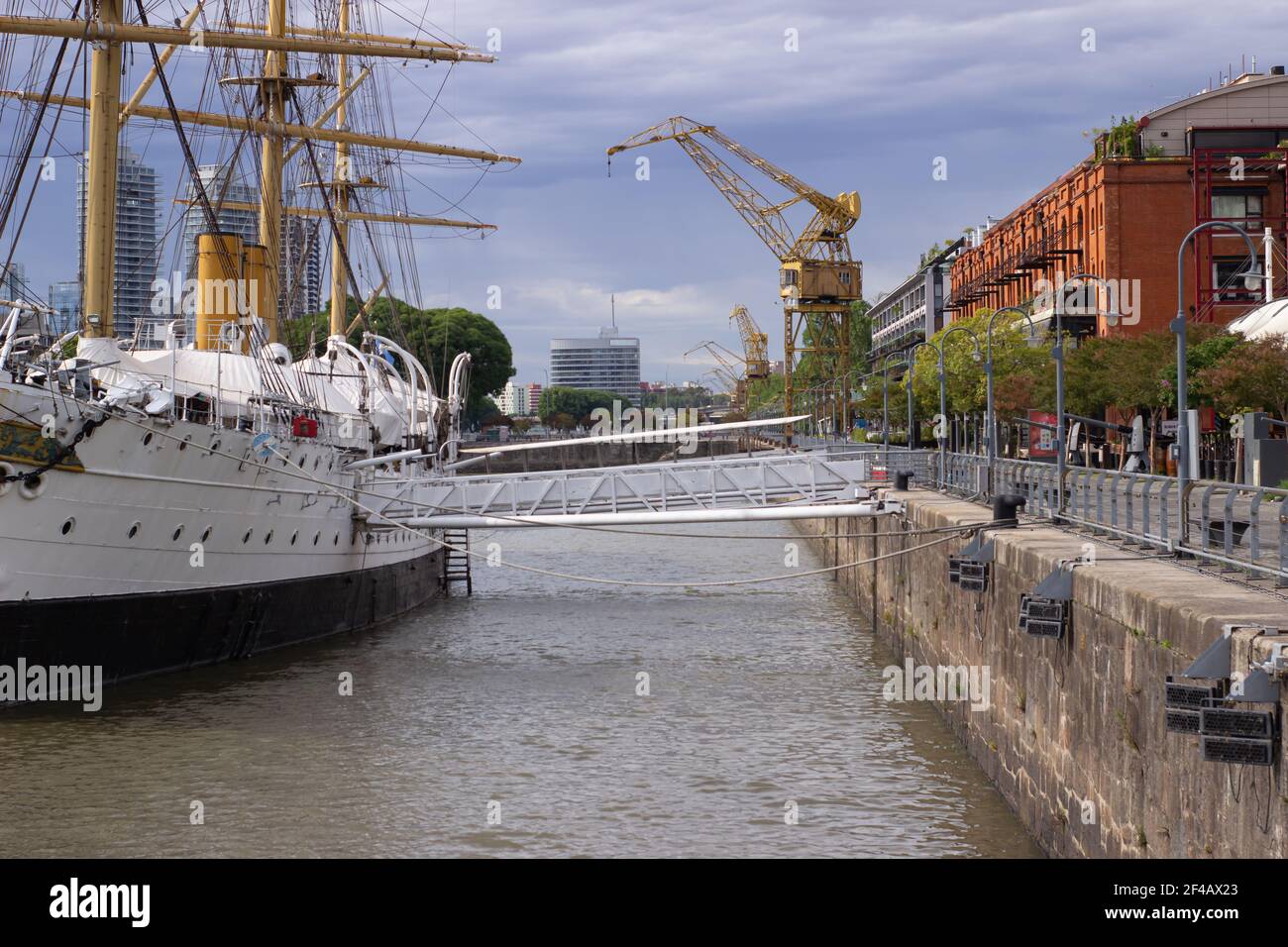Old ship in the city port Stock Photo - Alamy
