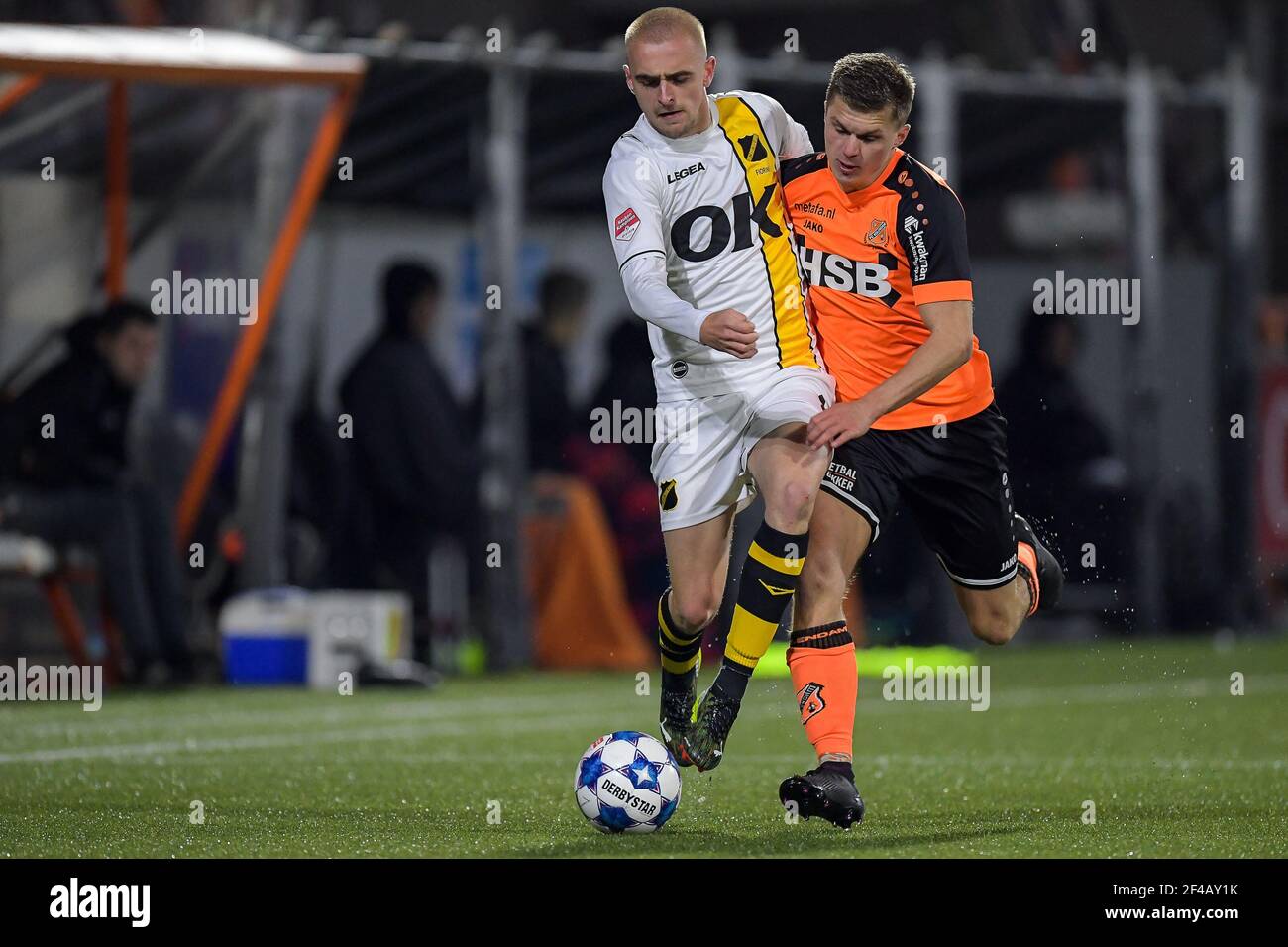 VOLENDAM, NETHERLANDS - MARCH 19: Lewis Fiorini of NAC Breda and Alex ...