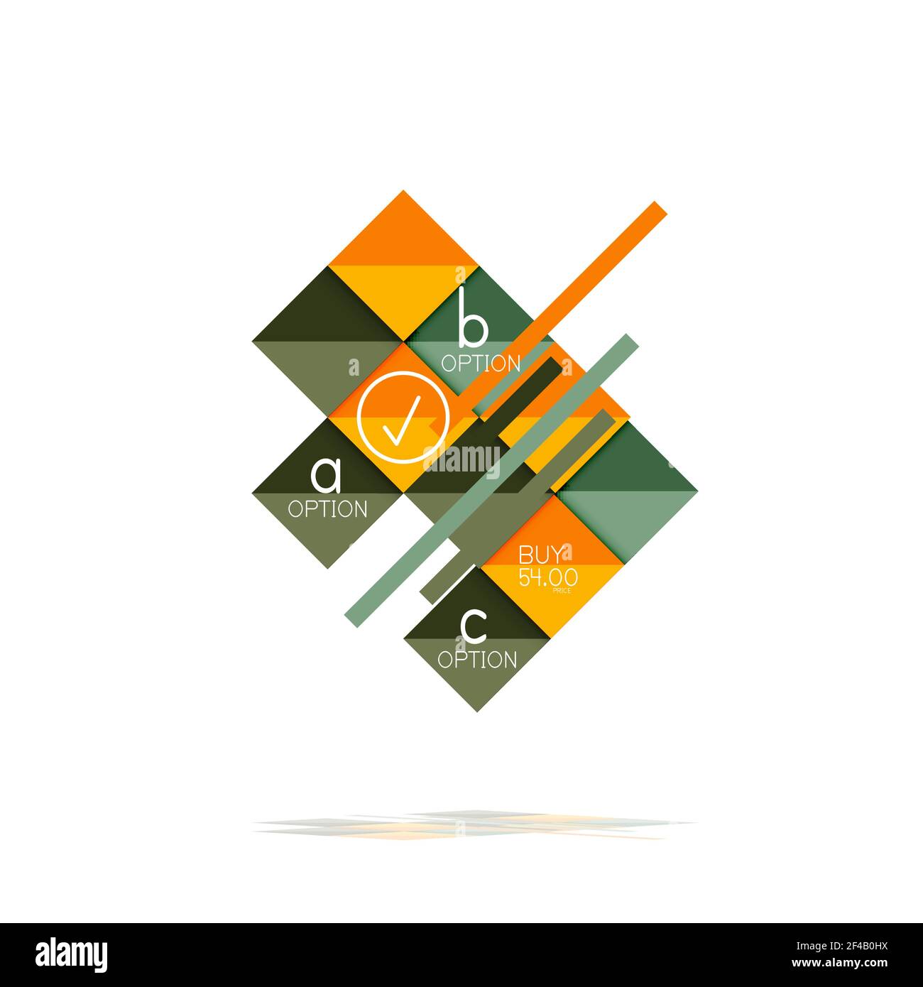 Square option infographic banner. Data and information visualization ...