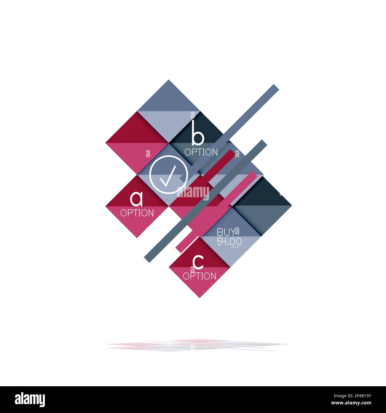 Square option infographic banner. Data and information visualization ...