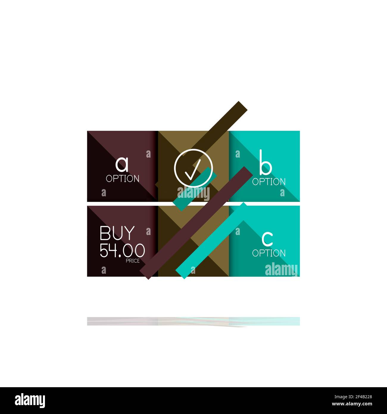 Square option infographic banner. Data and information visualization ...