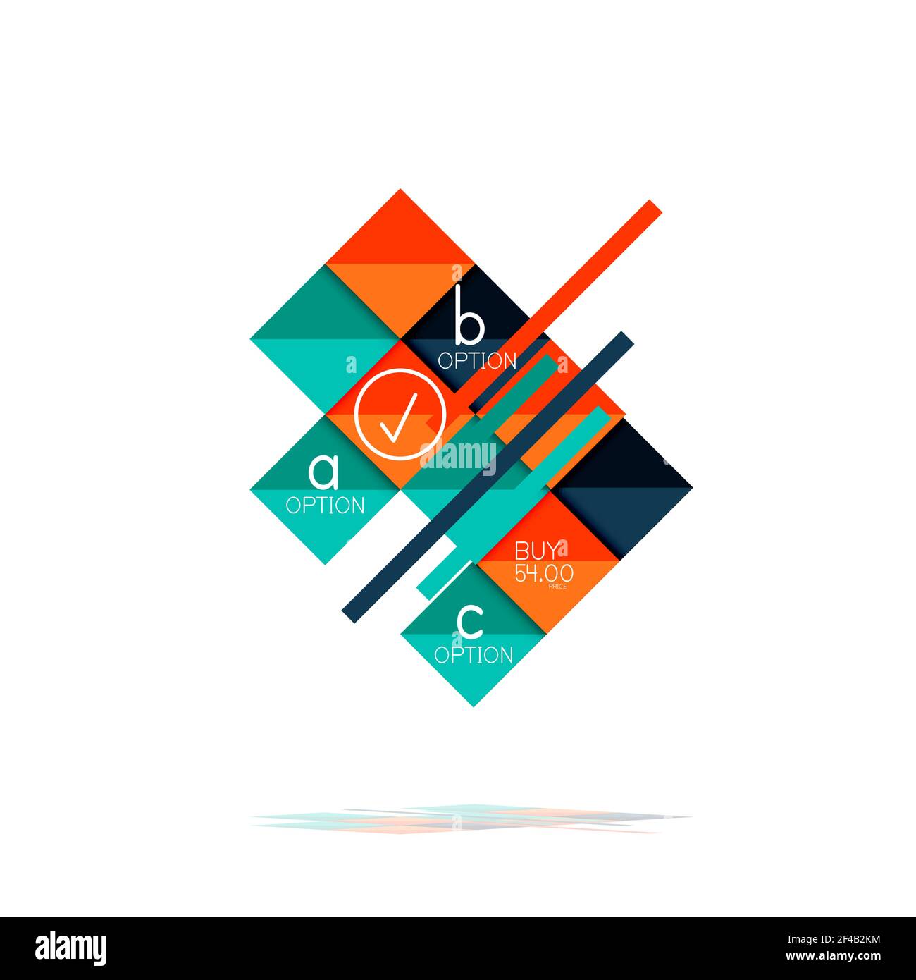 Square option infographic banner. Data and information visualization ...