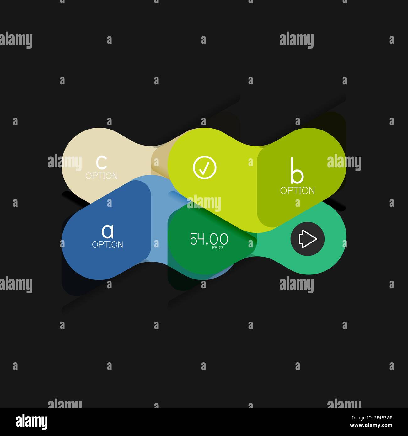 Flat design geometric infographics, arrow shape vector sticker or label ...