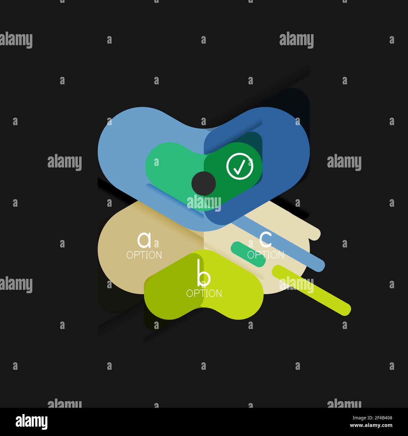 Flat design geometric infographics, arrow shape vector sticker or label ...