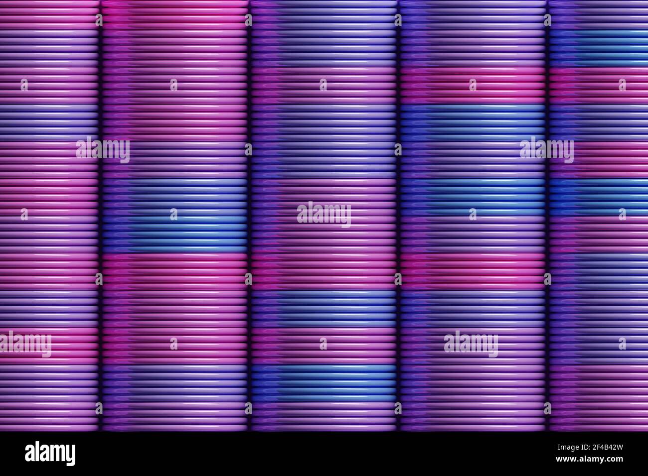 3D illustration of pink, blue and purple geometric pattern from a ...