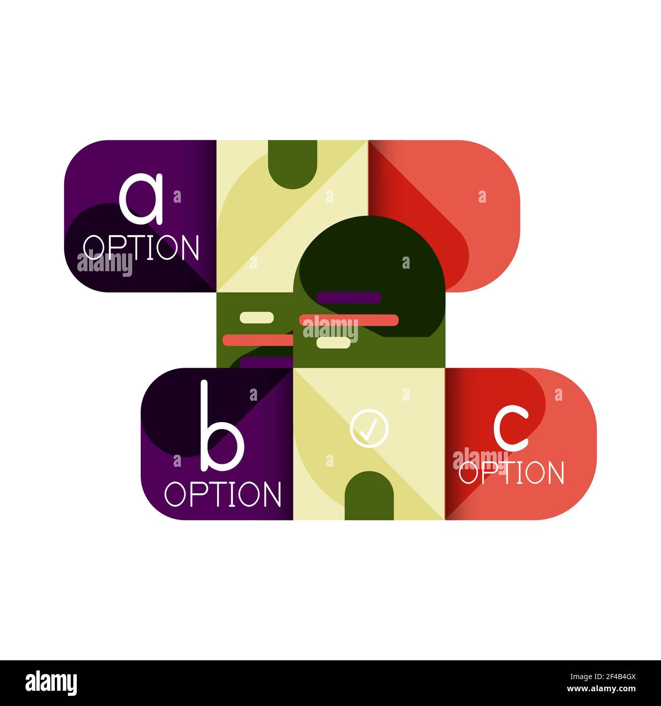 Infographics option and step by step in rounded squares, element of ...