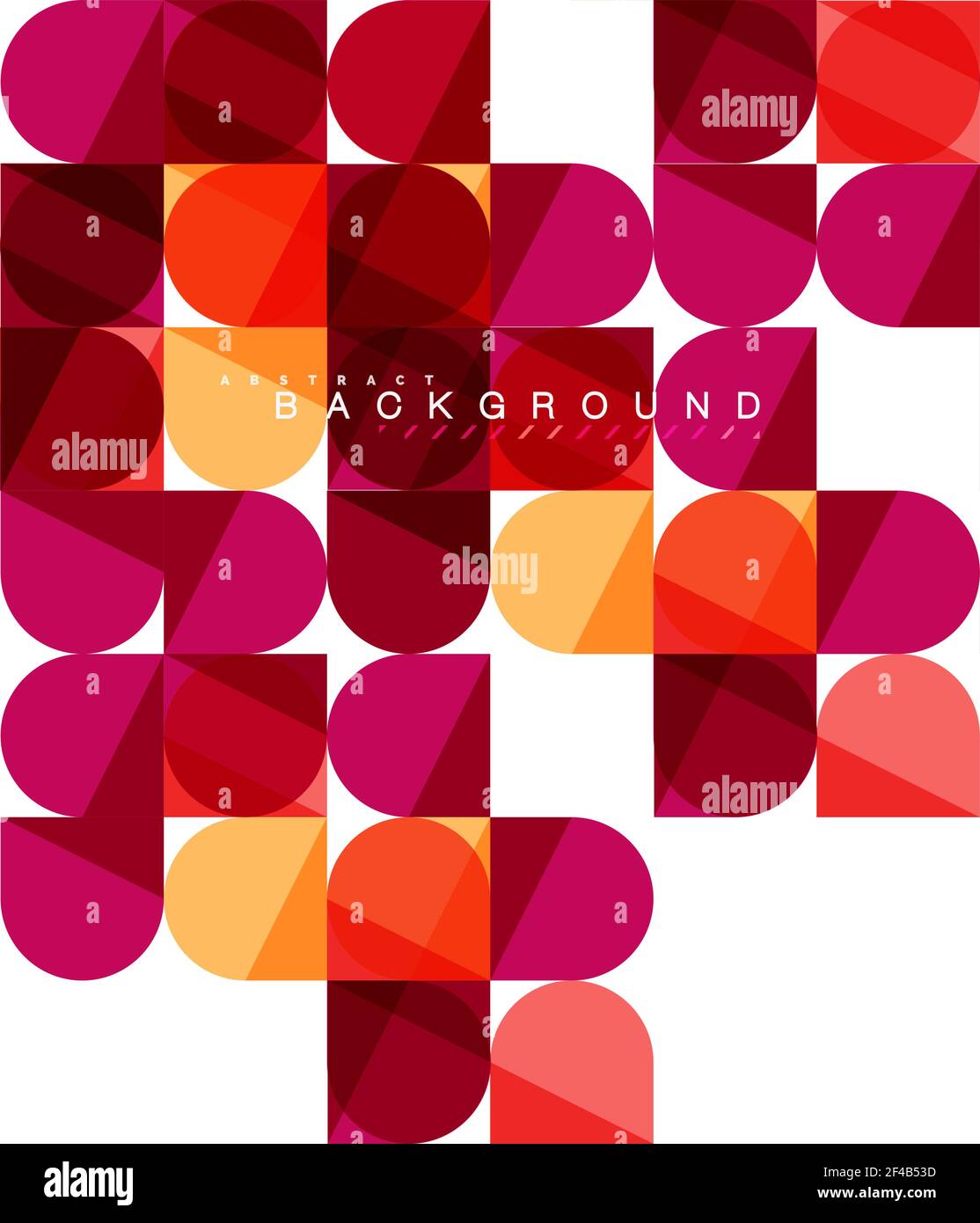 Round square geometric shapes on white, tile mosaic abstract background ...