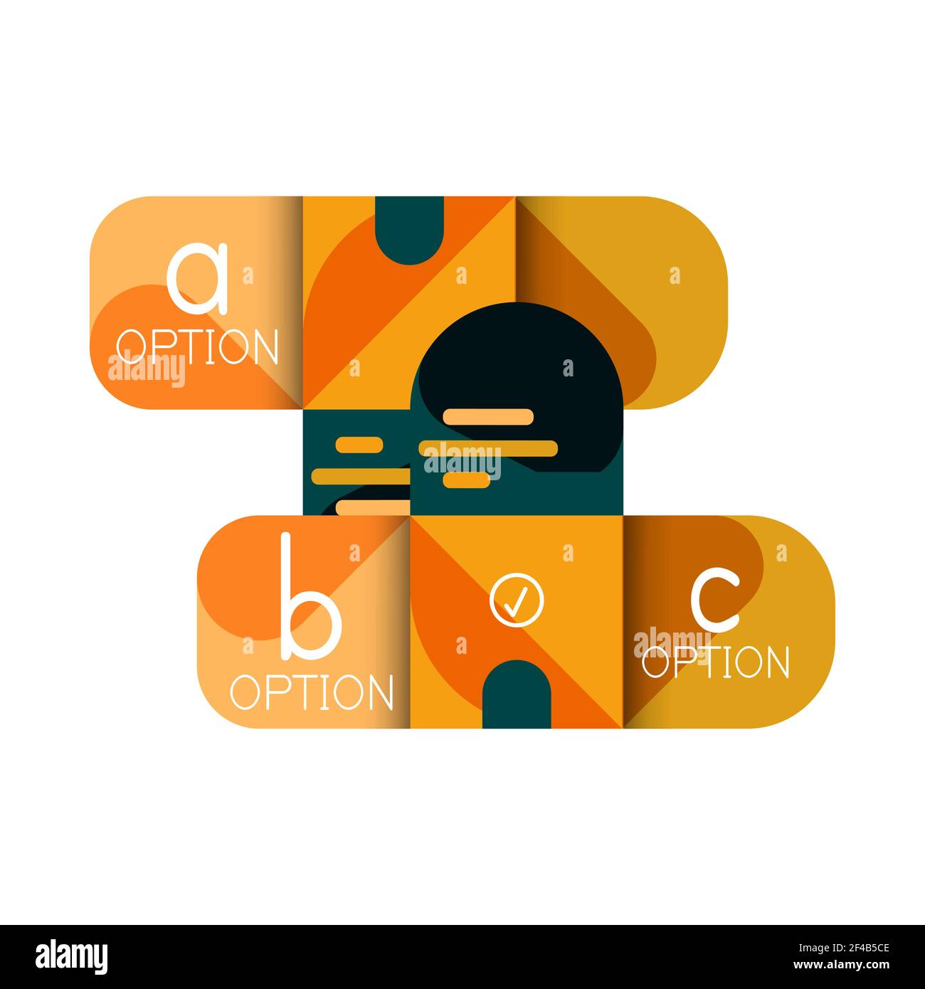Infographics option and step by step in rounded squares, element of ...