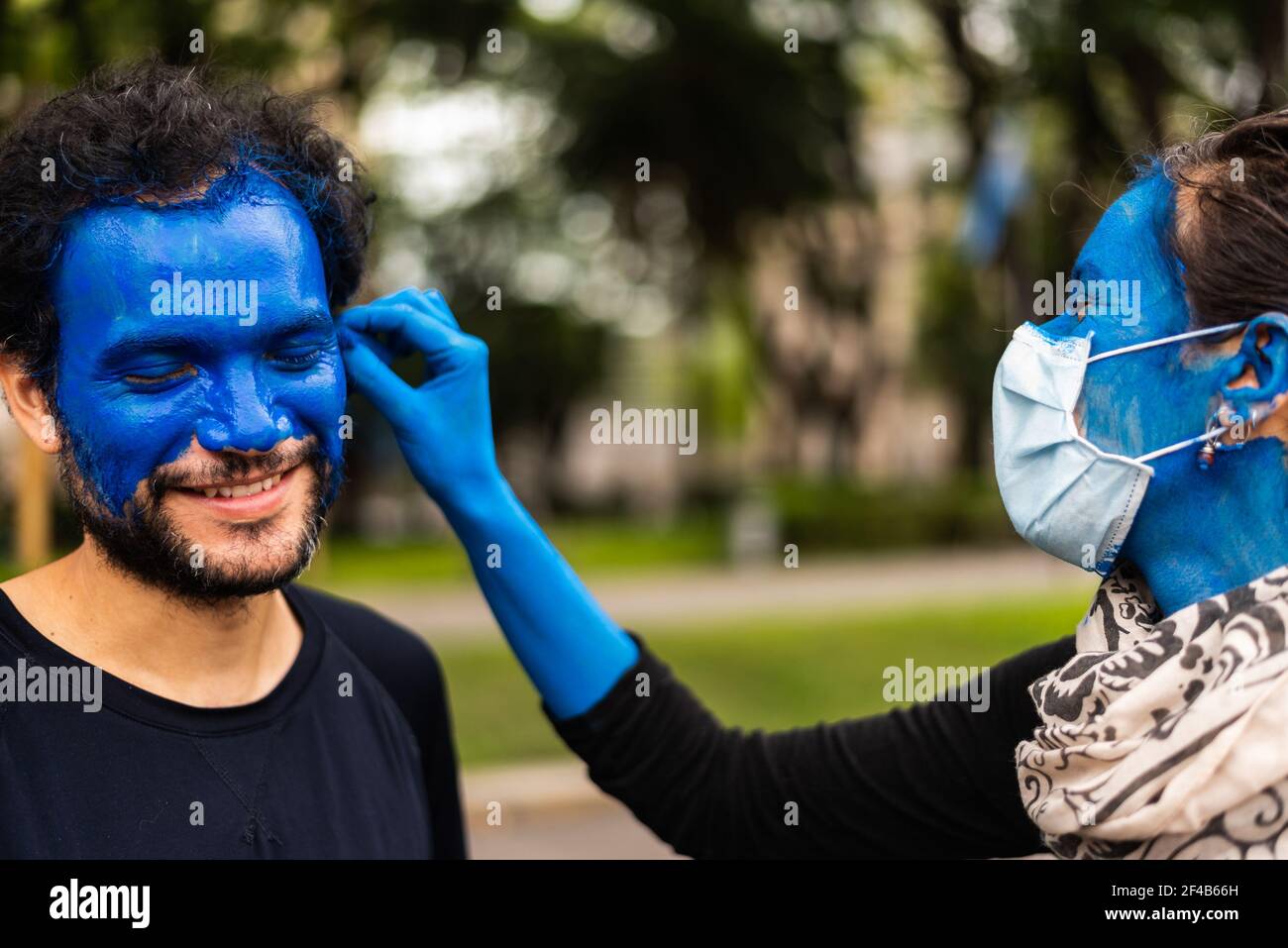Environment protest face paint hi-res stock photography and images - Alamy