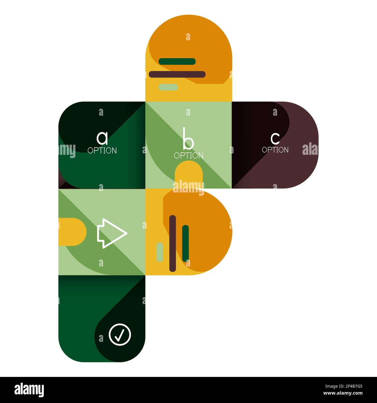 Infographics option and step by step in rounded squares, element of ...