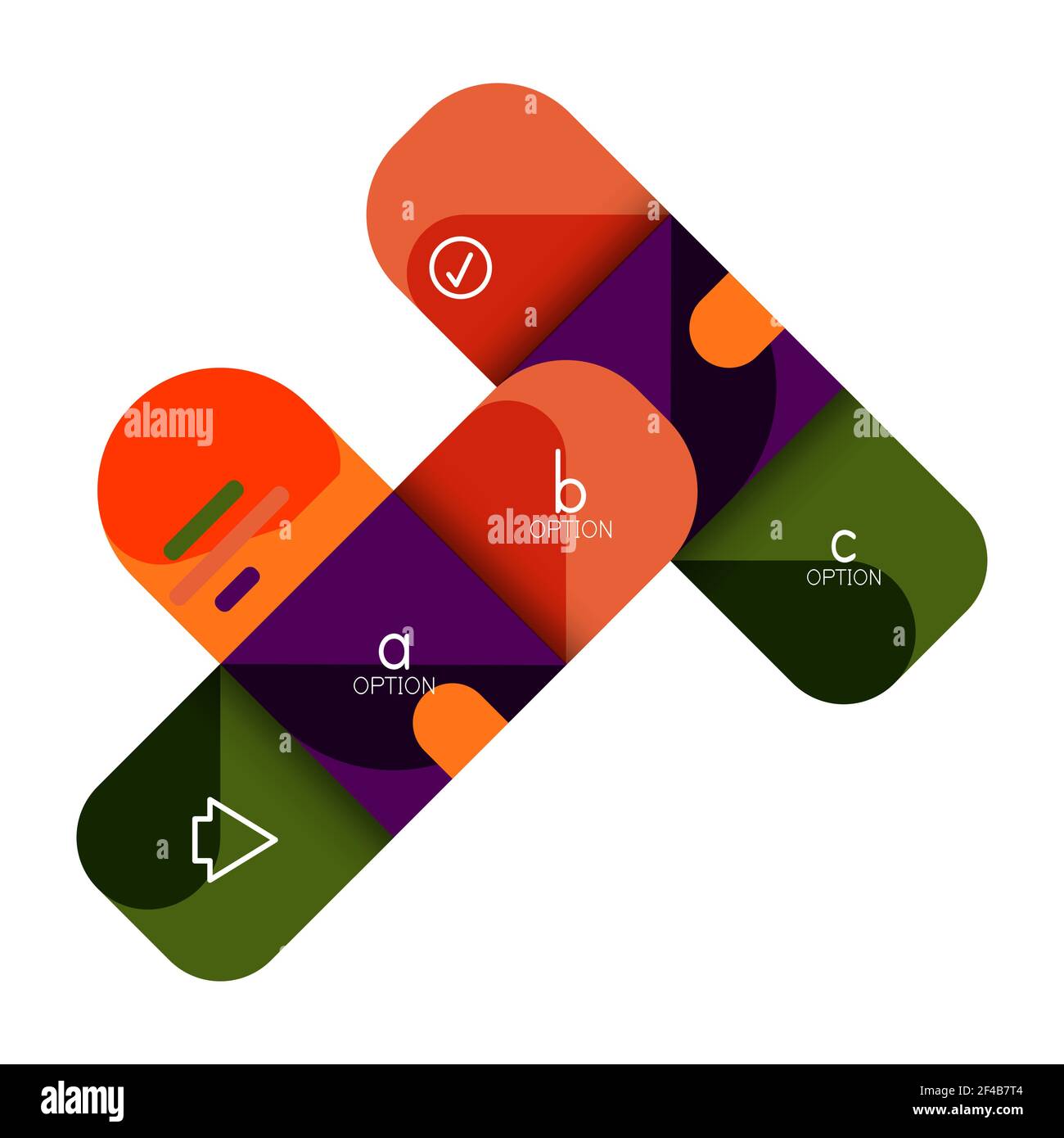 Infographics option and step by step in rounded squares, element of ...