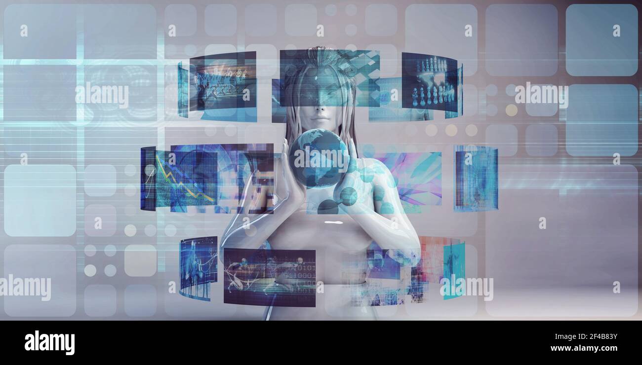 Virtualization Technology as an Industry Concept Abstract Stock Photo ...