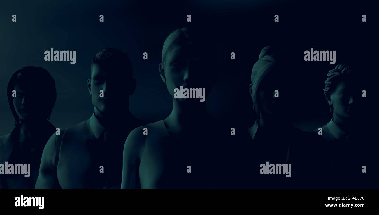 People Standing in the Shadows with Dark Shadow Business Stock Photo ...