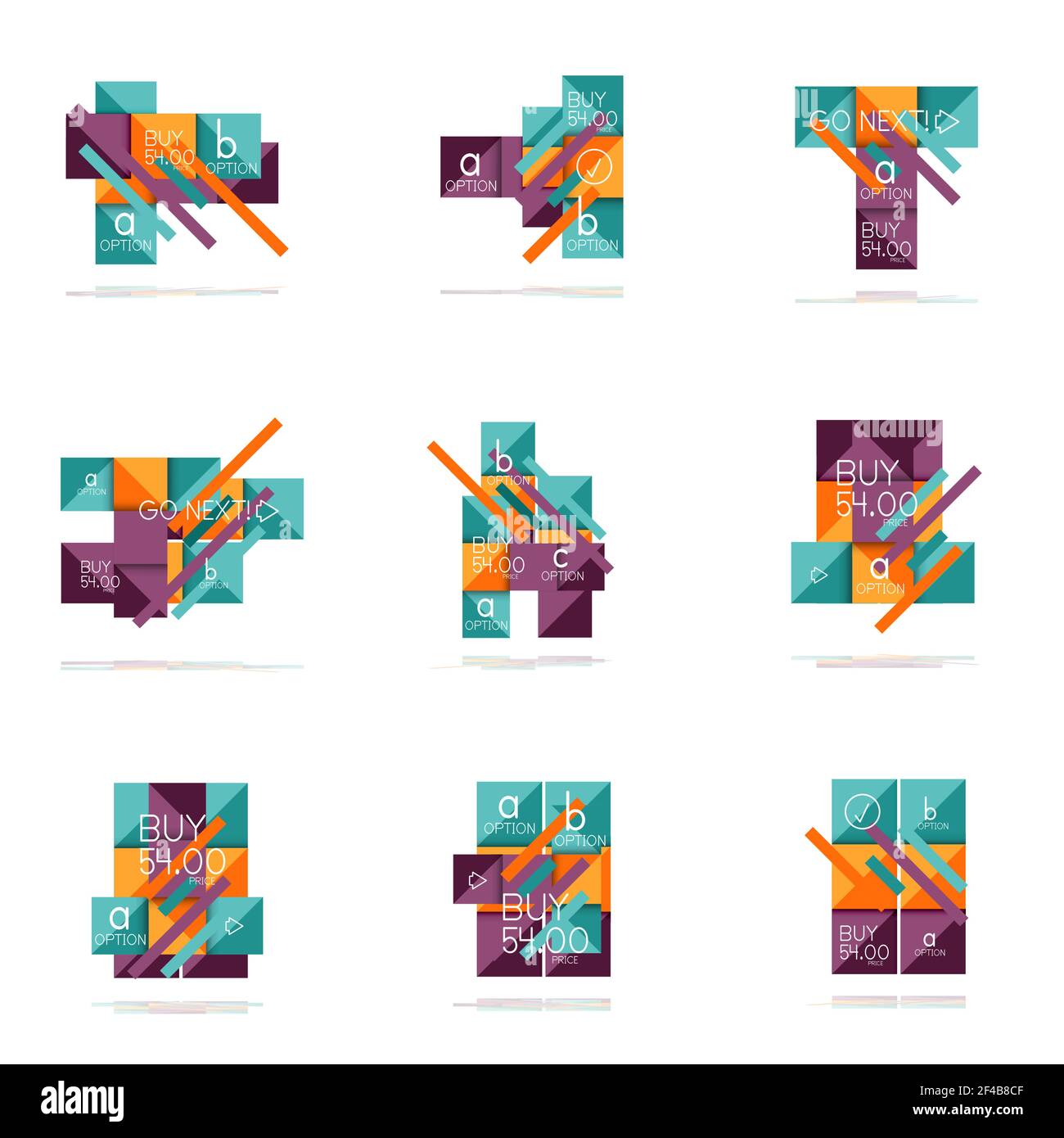 Square option infographic banner set. Square option infographic banner ...