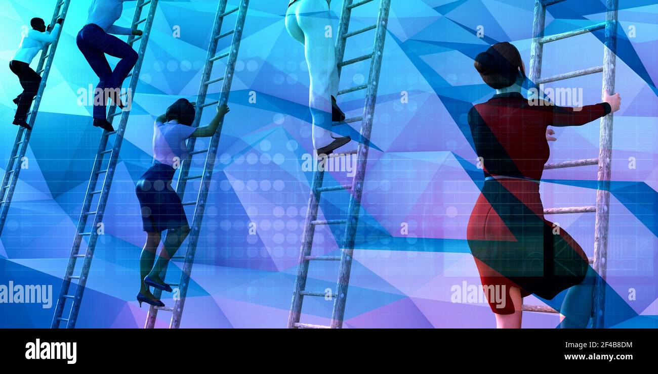 Climbing the Corporate Ladder as a Business Concept Stock Photo - Alamy