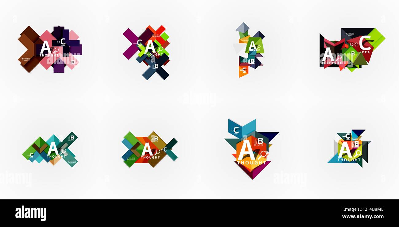 Set of geometric design abstract option infographics. Set of geometric ...